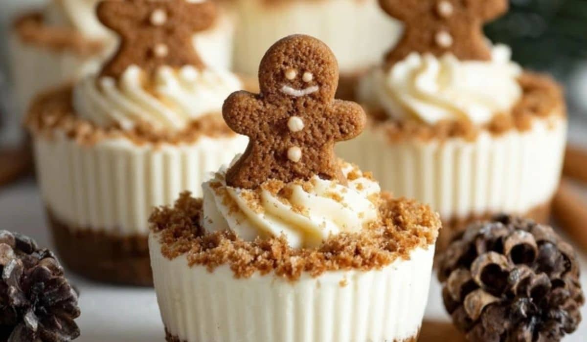 No-Bake Gingerbread Cheesecake Cups: 5-Min Festive Treat